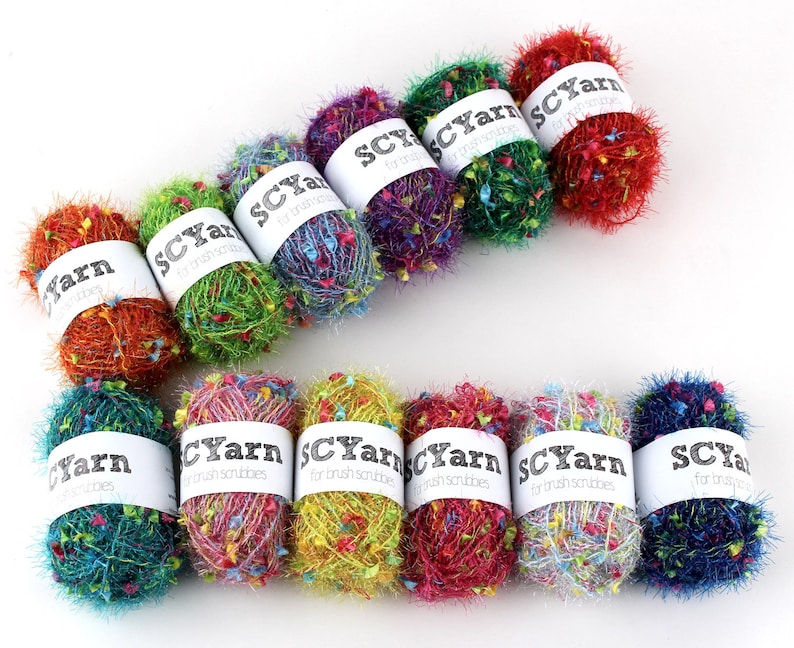 Scyarn 12 Skeins Scrubby Yarn Assorted Colors 100% - Etsy