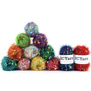 Scyarn 12 Skeins Scrubby Yarn Assorted Colors - 100% Polyester, Brush ...