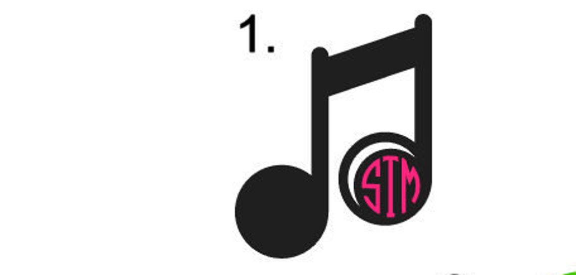 Music Monogram Decal Music Monogram Treble Clef Monogram | Etsy