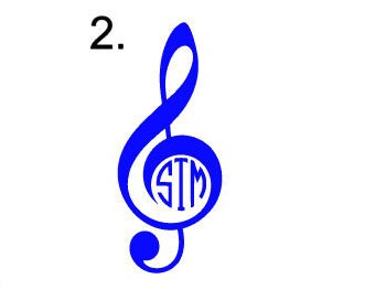 Music Monogram Decal Music Monogram Treble Clef Monogram | Etsy