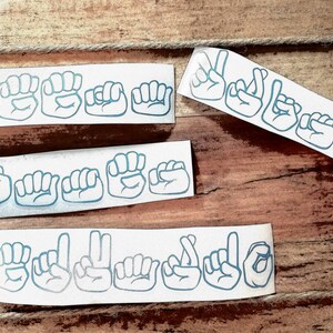 ASL Finger Spelling Decals. ASL Decals, Sign Language Decal, Finger ...