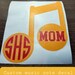 Music Monogram Decal, Music Monogram, Treble Clef Monogram, Music Note ...