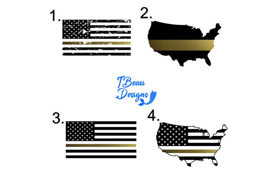 Thin Gold Line Flag Decal, Gold Line State Decal, Dispatcher Decal, 1st ...