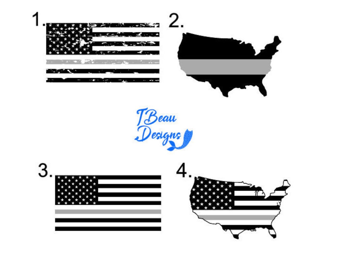 Thin Grey Line Flag Decal, Grey Line State Decal, Corrections Decal ...