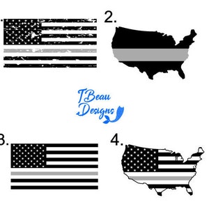 Thin Grey Line Flag Decal, Grey Line State Decal, Corrections Decal ...