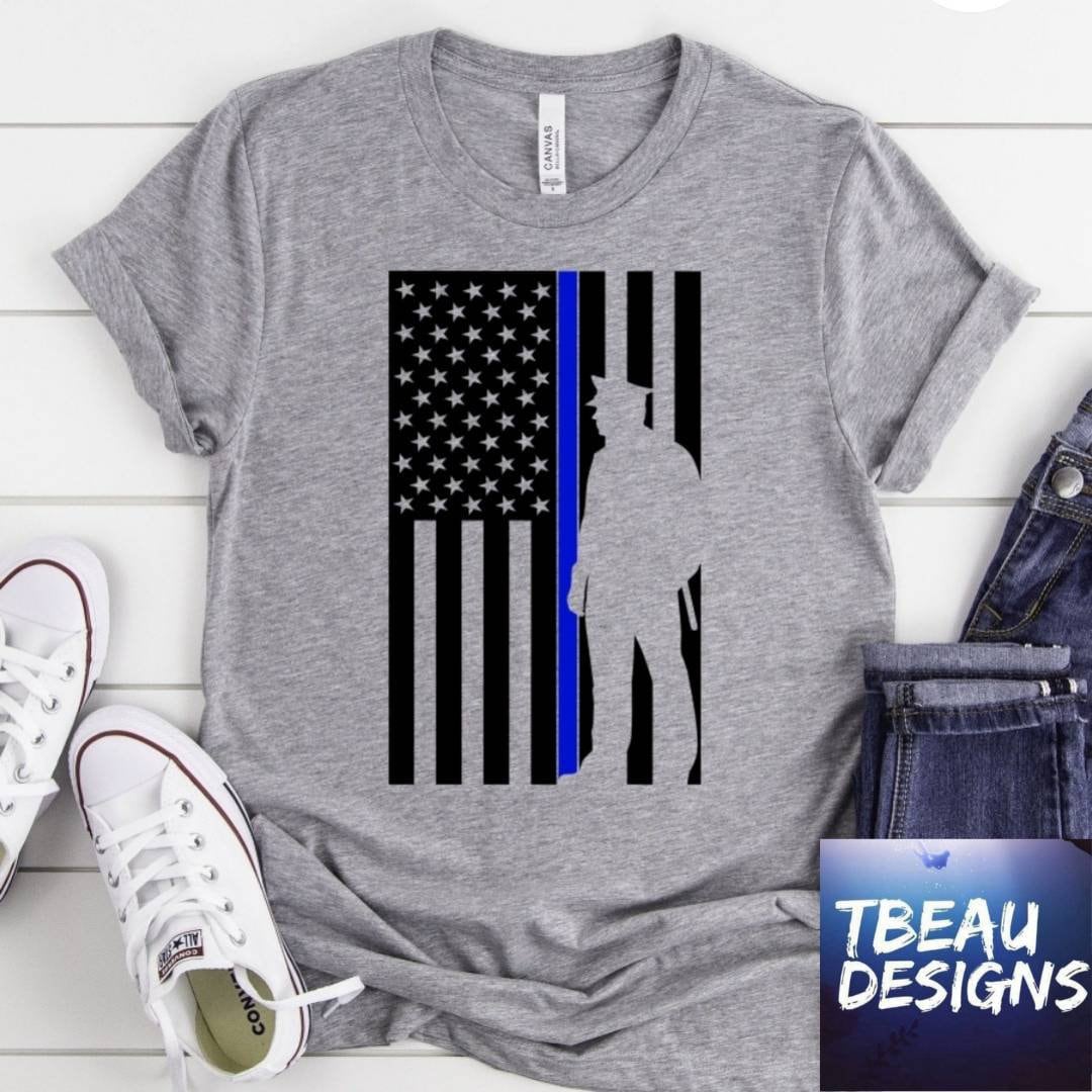 Police Flag Shirt Thin Blue Line Shirt Law Enforcement - Etsy