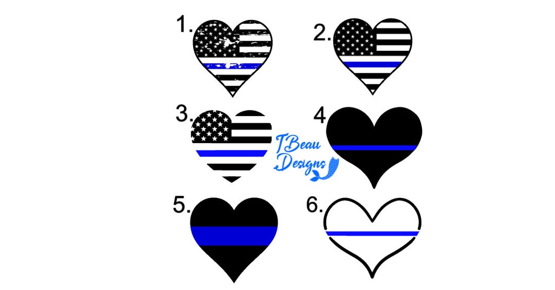 Thin Blue Line Heart Decal, Police Law Enforcement Support - Etsy