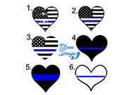 Thin Blue Line Decal Blue Line Decal Thin Blue Line Heart - Etsy