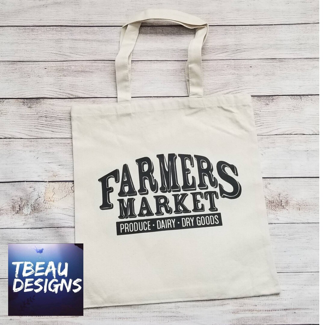 Farmer's Market Produce Dairy Dry Goods Tote Bag | Grocery Tote Bag ...