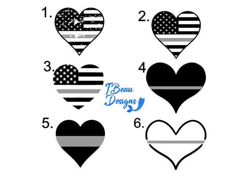 Thin Grey Line Decal Corrections Car Decal Corrections Heart | Etsy