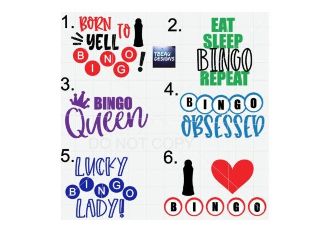 Bingo Decals, Bingo Cup Decal. Bingo Gifts, Bingo Lover Gifts, Bingo ...