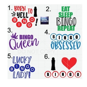 Bingo Decals, Bingo Cup Decal. Bingo Gifts, Bingo Lover Gifts, Bingo ...
