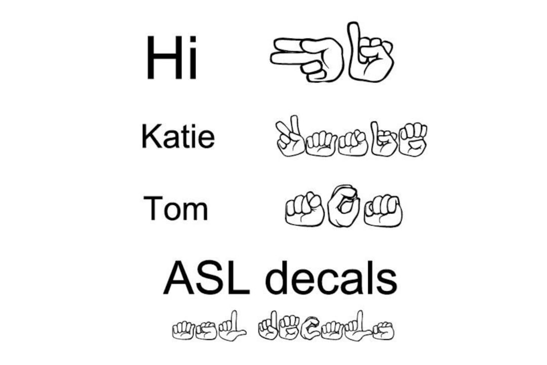ASL Finger Spelling Decals. ASL Decals, Sign Language Decal, Finger ...
