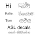 ASL Finger Spelling Decals. ASL Decals, Sign Language Decal, Finger ...