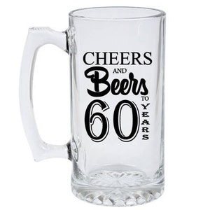 60th Birthday Mug 60th Birthday Gifts Beer Mugcustom Beer - Etsy