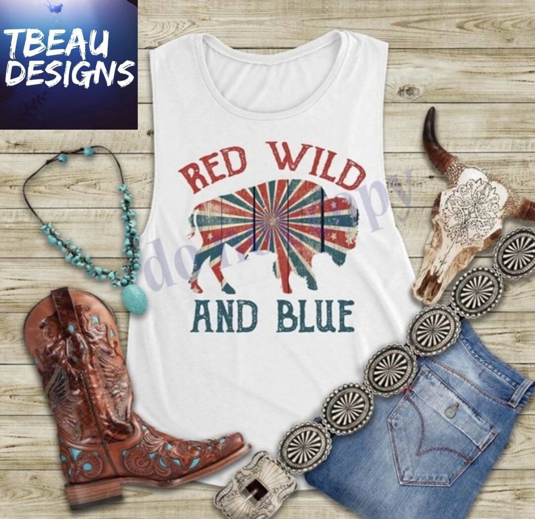 Red Wild and Blue Shirt, American Buffalo Shirt, America Shirt, USA ...