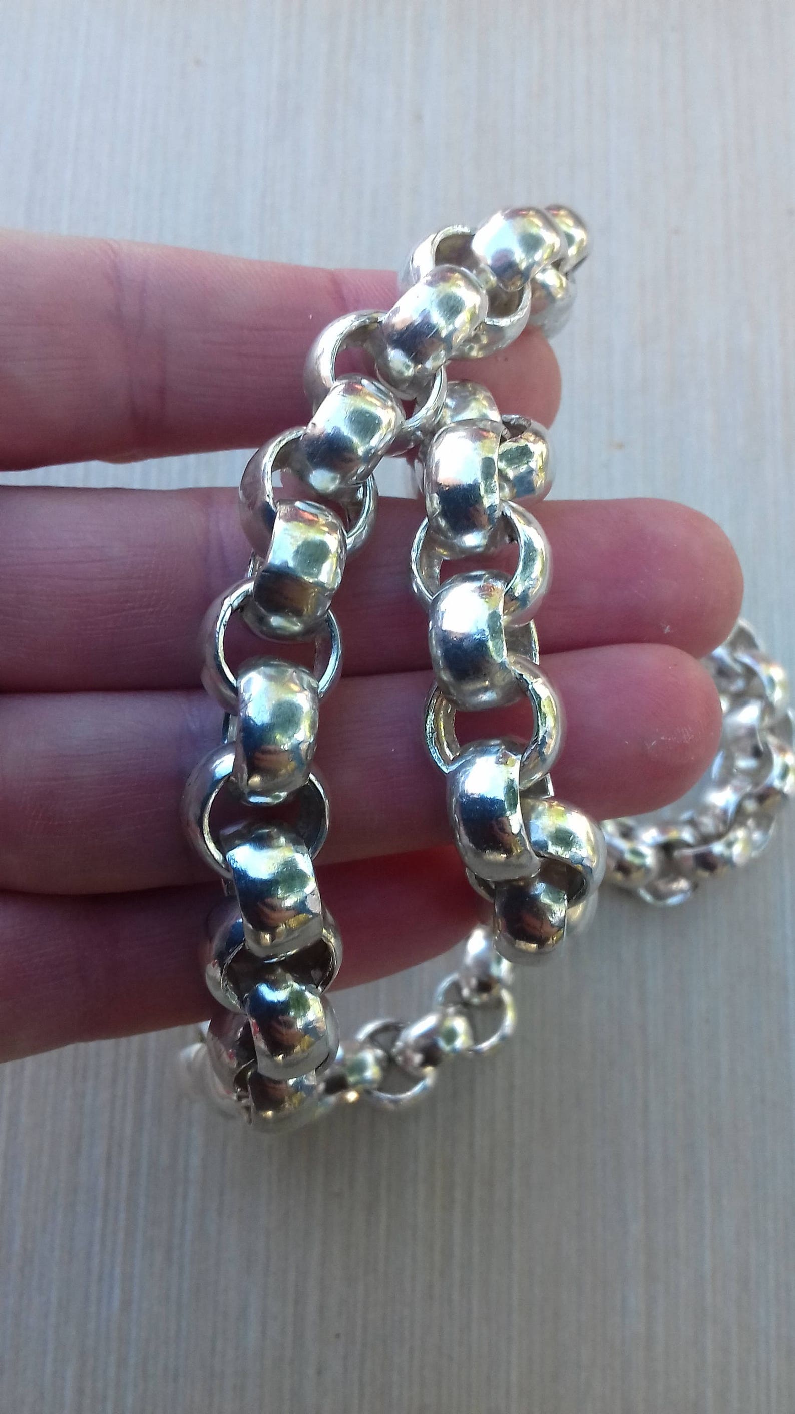 Sterling Silver Rolo Chain, Chunky Sterling Silver Chain Necklace, Rolo ...