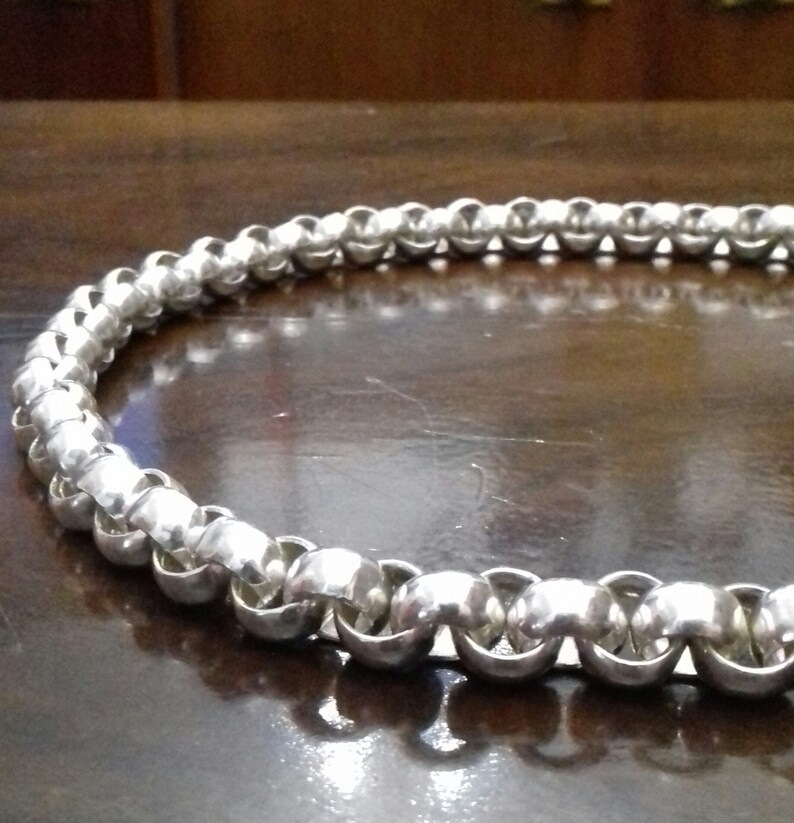 Sterling Silver Rolo Chain, Chunky Sterling Silver Chain Necklace, Rolo ...