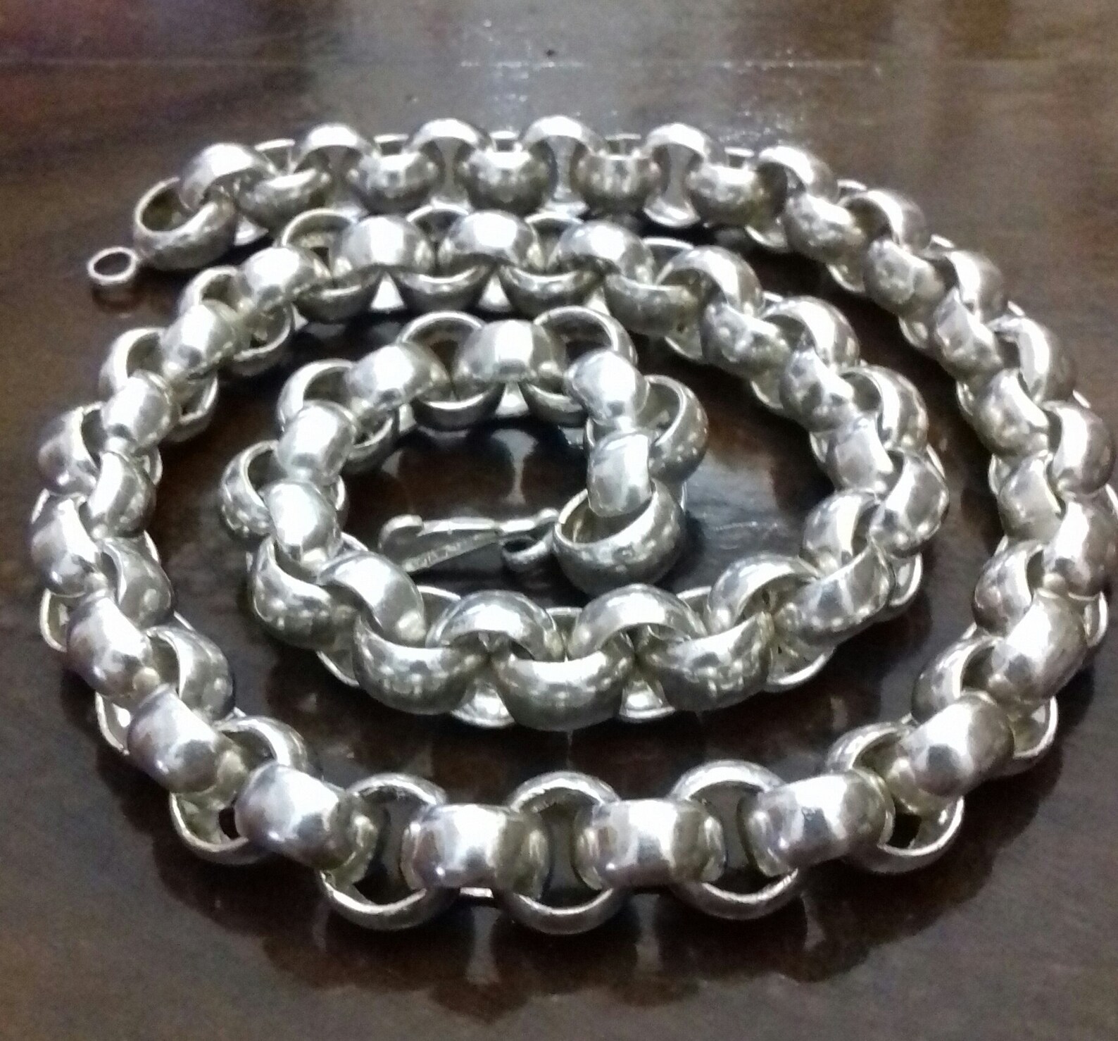 Sterling Silver Rolo Chain, Chunky Sterling Silver Chain Necklace, Rolo ...