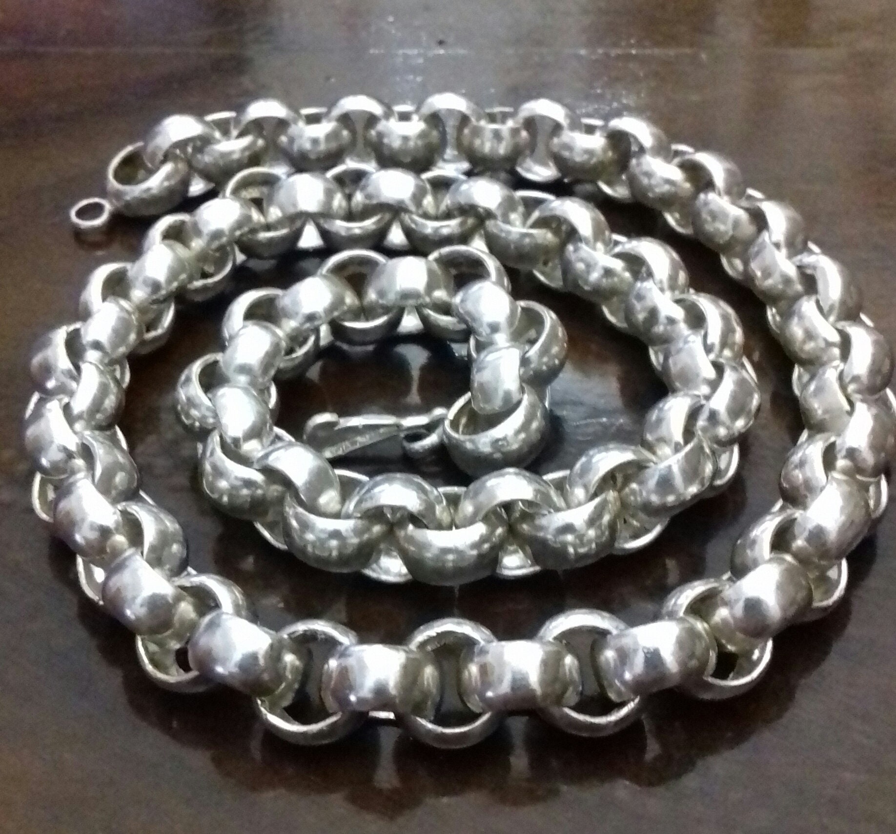 Sterling Silver Rolo Chain, Chunky Sterling Silver Chain Necklace, Rolo ...