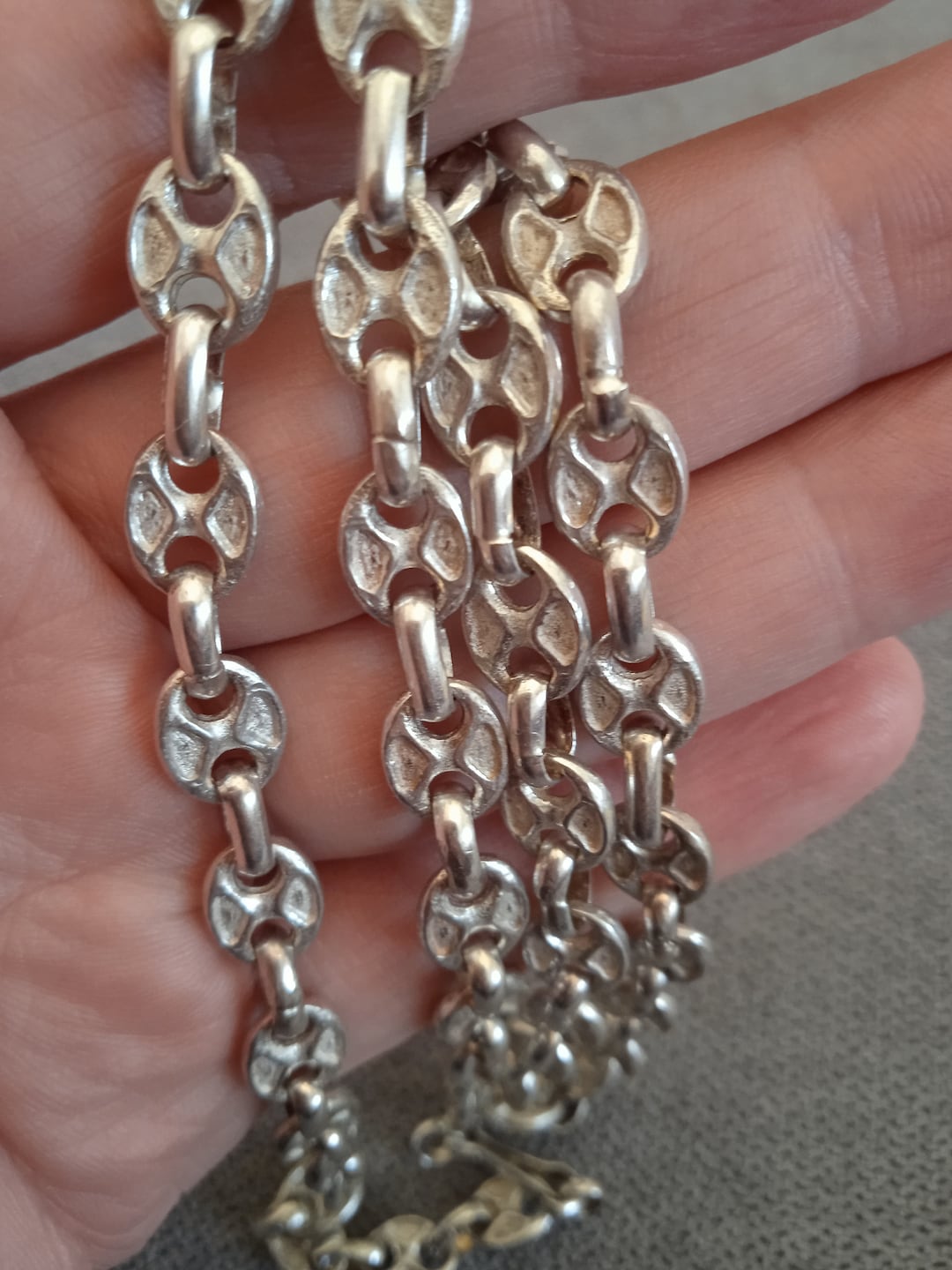 Chunky Sterling Silver Chain Necklace, Massive Necklace for Men, Solid ...