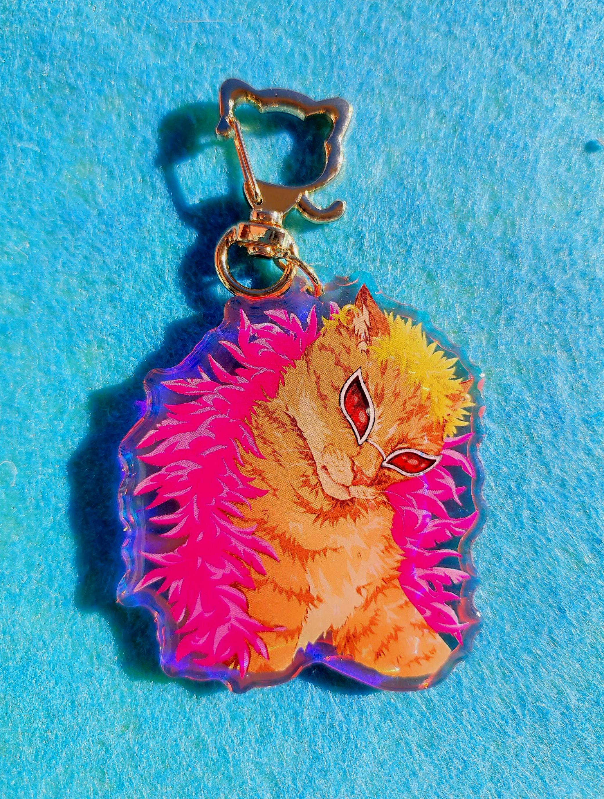 One Piece Cat-meme Epoxy HOLO KEYCHAIN - Etsy