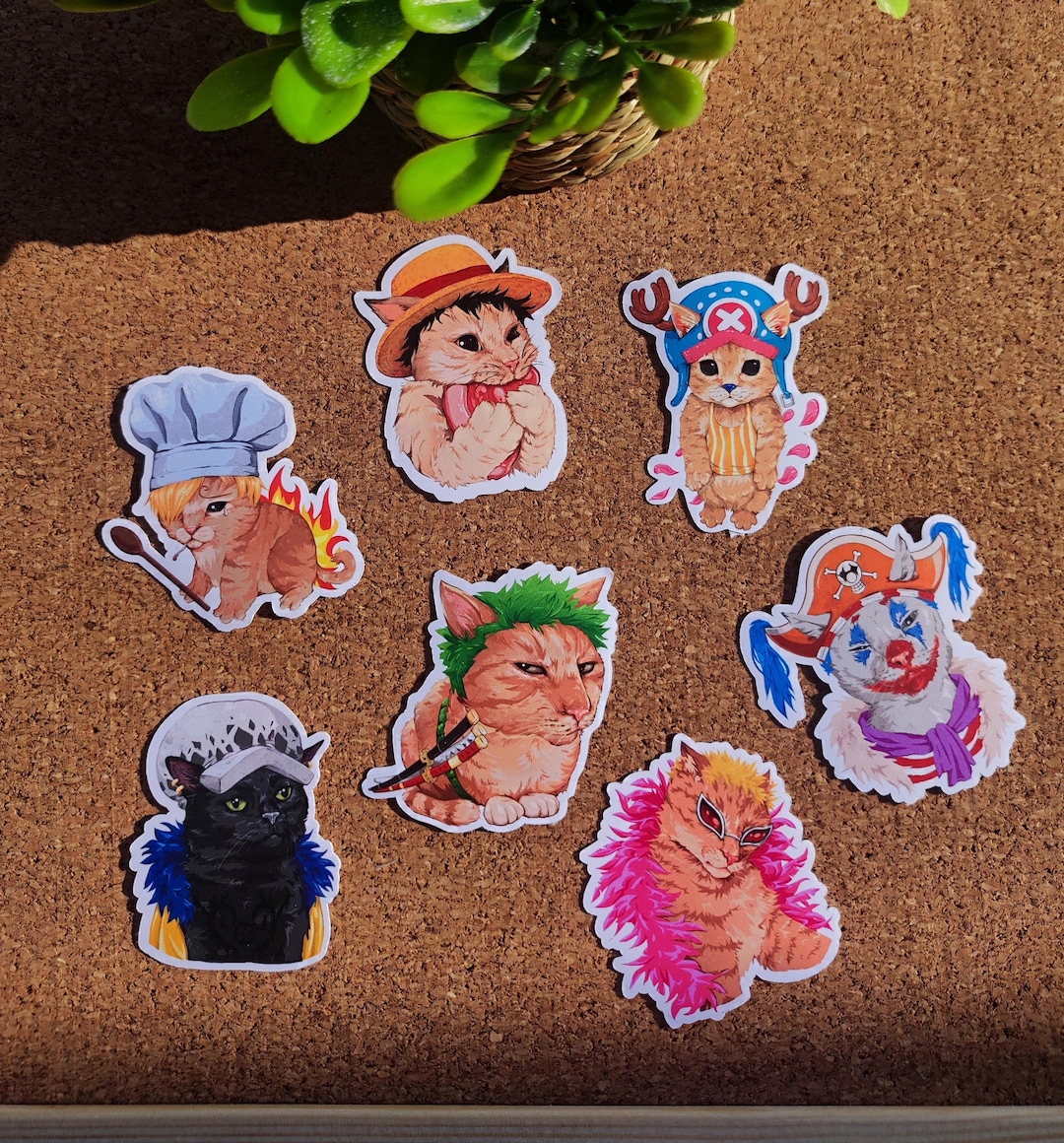 One Piece Cat-meme Vinyl Stickers - Etsy UK