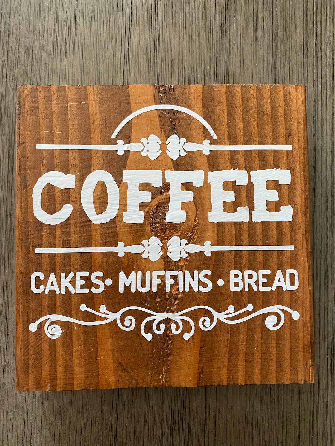 Wood Coffee Shop Sign // Bakery // Square - Etsy