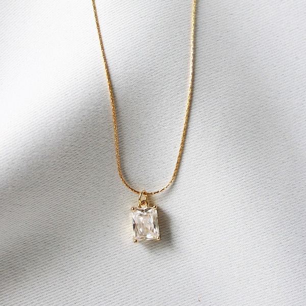 Emerald Cut Pendant - Etsy