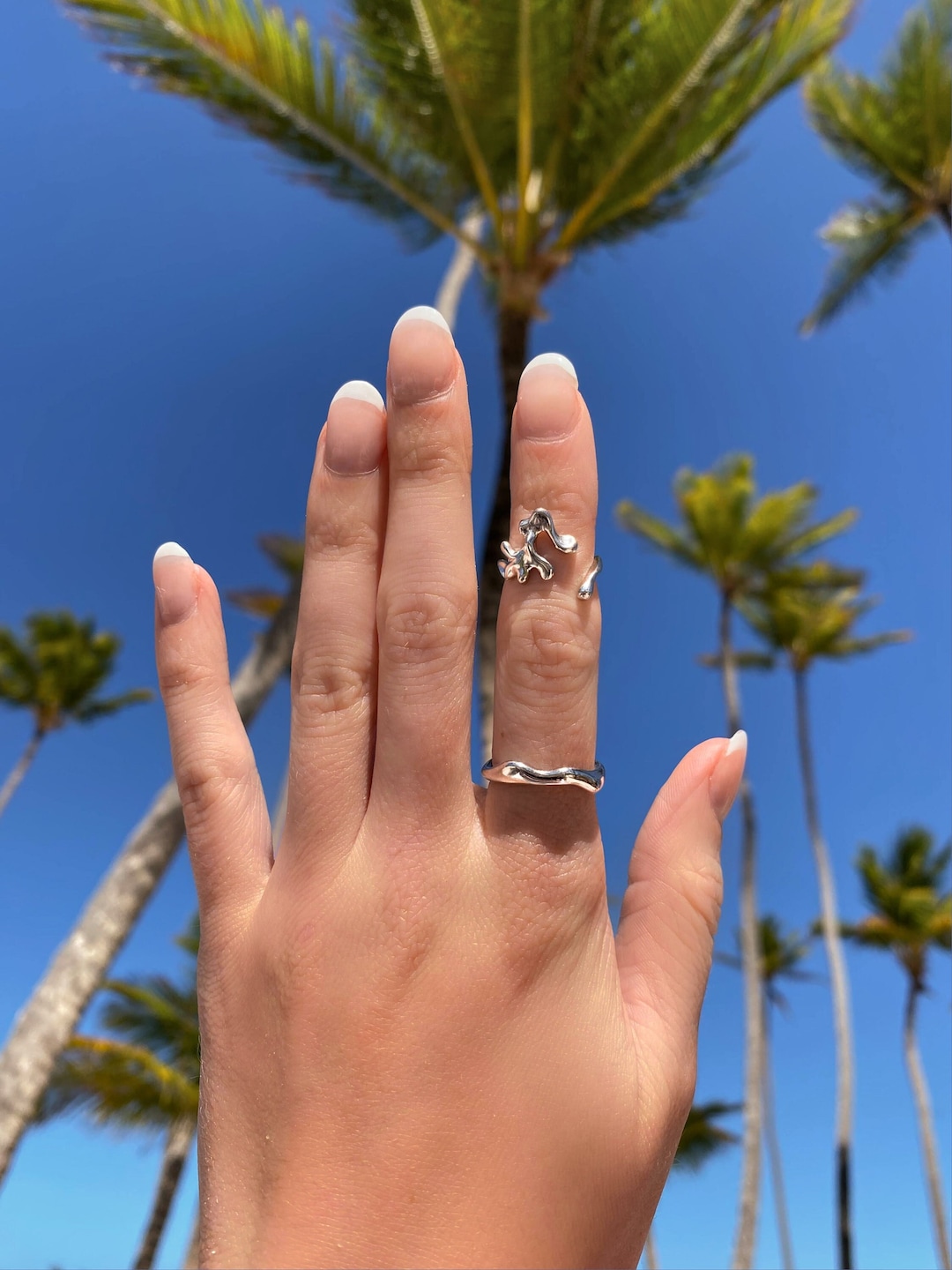 Sturdy 925 Sterling Silver Knuckle Ring · Water Element Ring · Water ...