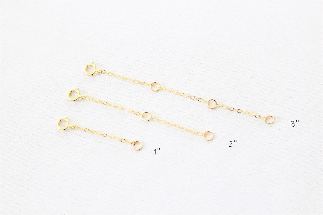 14K Gold Filled Chain Extender ∙ 1 2 3 4 Inches ∙ Extension Chain ∙ Add ...