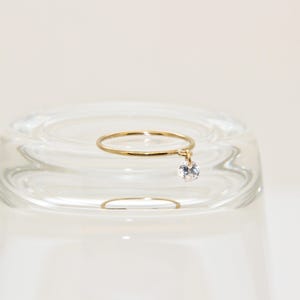 Dangle Diamond Ring in 14k Gold Filled ∙ Pendant Ring ∙ Fine Jewelry ∙ ...