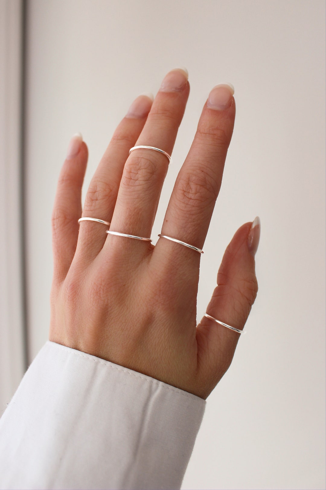 1x Pure Silvery and Shiny Minimalist Ring ∙ High Quality Waterproof ...