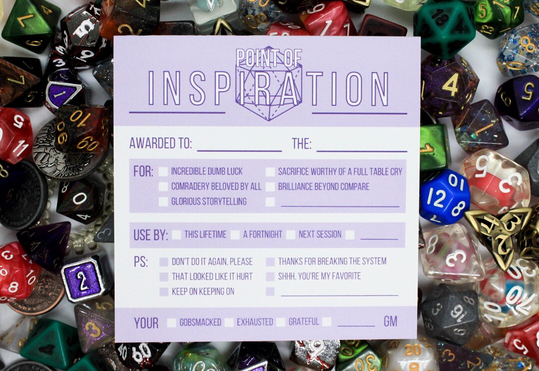 Inspiration Point Notepad - Gifts for Dungeon Masters and Dnd/ttrpg ...