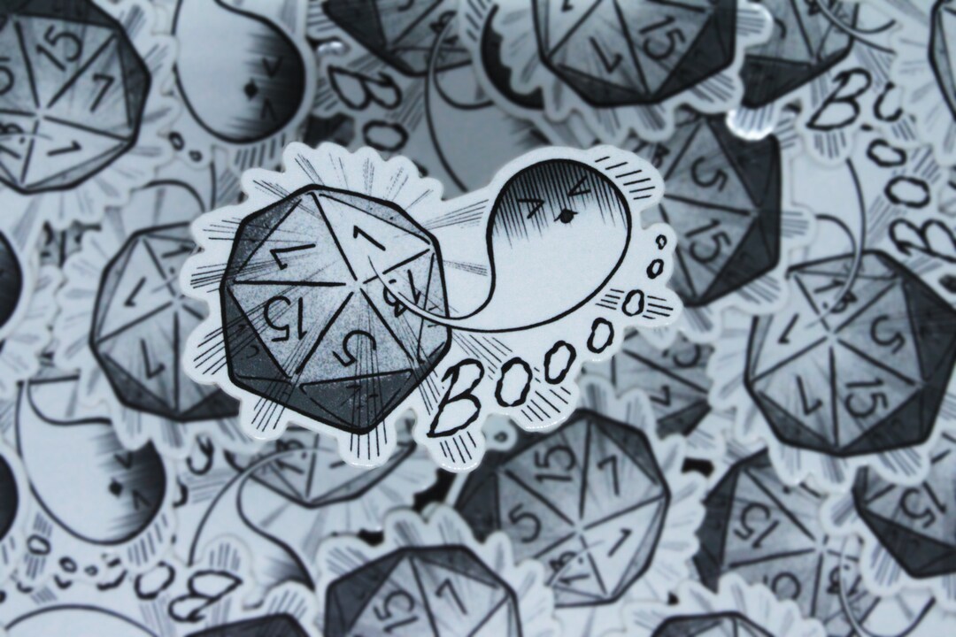 Boo Nat 1 Dnd Vinyl Sticker, TTRPG Gifts, Critical Fail, D20 Table Top ...