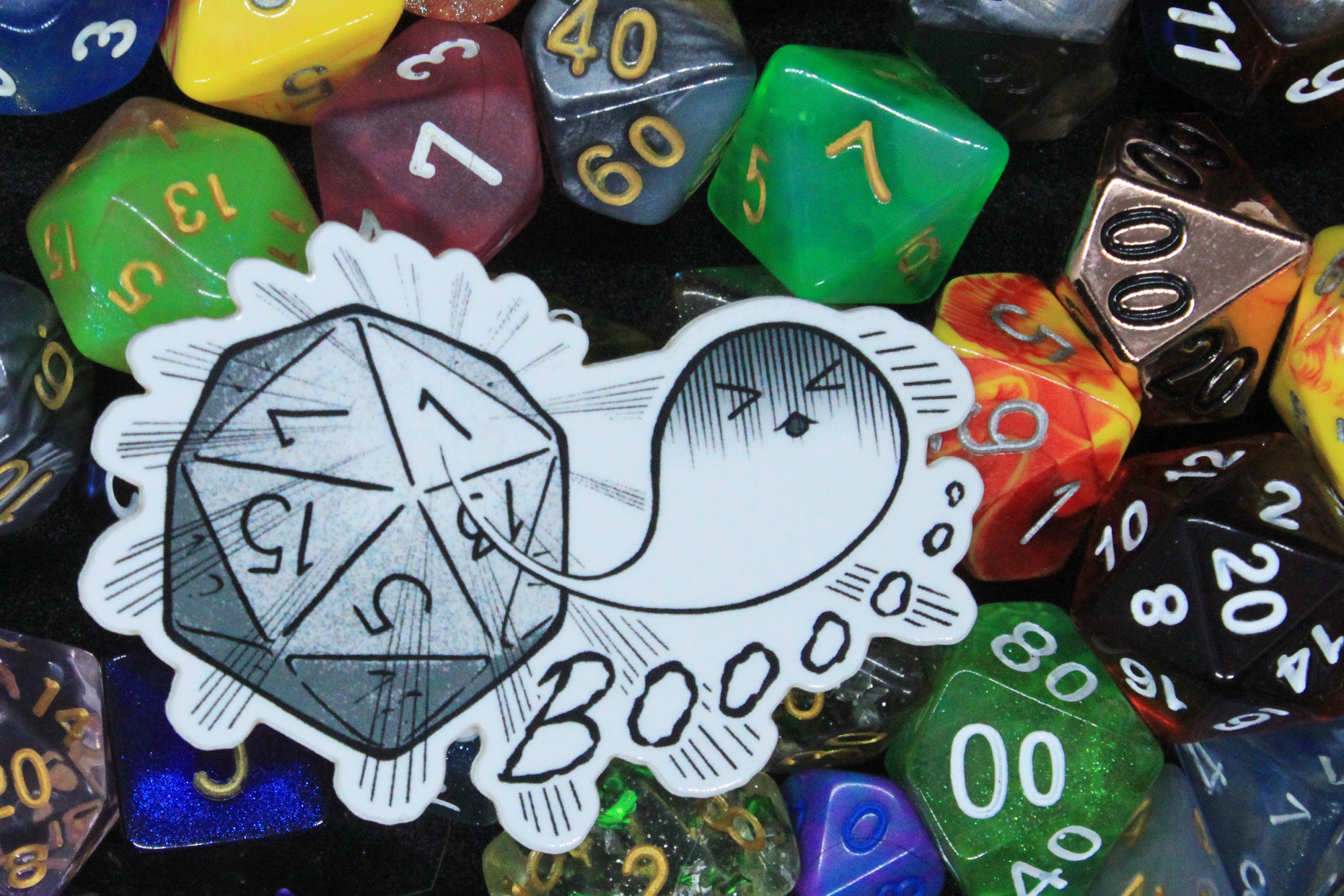 Boo Nat 1 Dnd Vinyl Sticker, TTRPG Gifts, Critical Fail, D20 Table Top ...