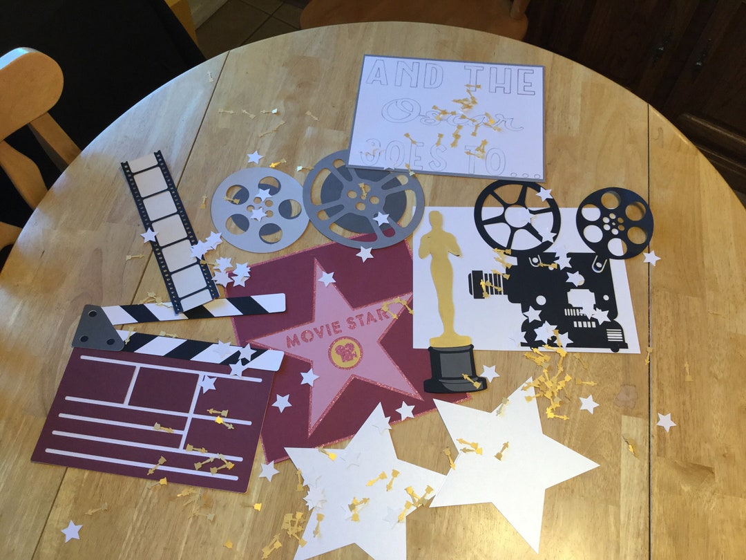 OSCAR PARTY PROPS: Star/oscar Confetti Clapboard Oscar - Etsy