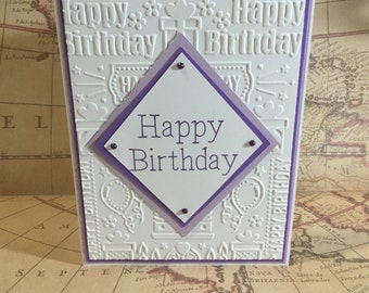 Birthday Card Purple | Etsy