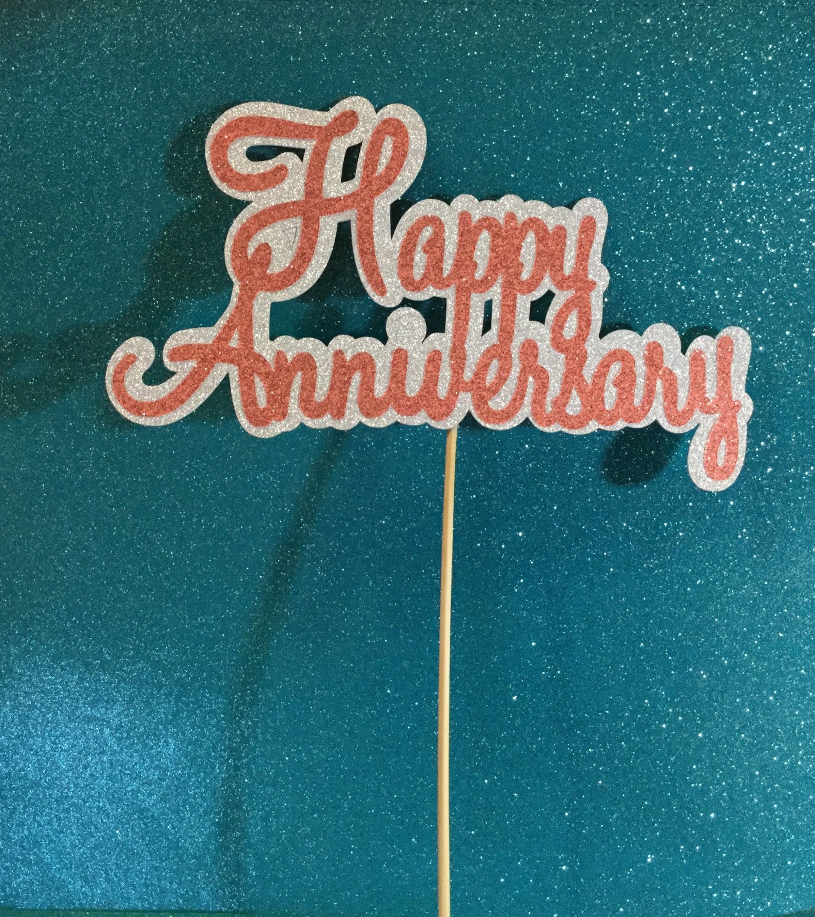 HAPPY ANNIVERSARY CAKE Topper. Handmade With Your Choice of - Etsy