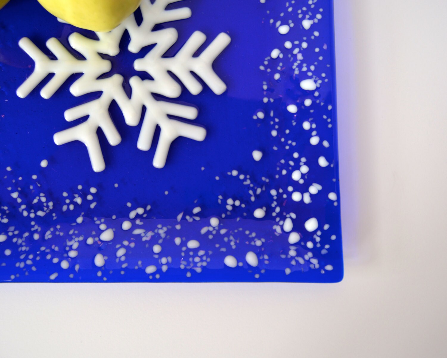 Winter Fused Glass Platter, Christmas Fused Glass Platter, Snowflake ...
