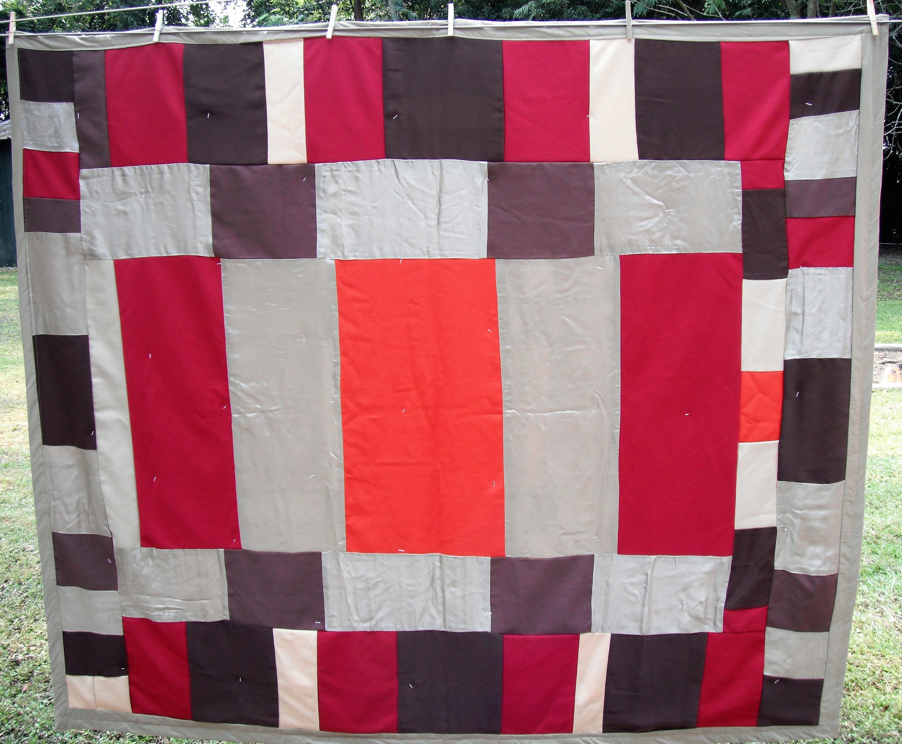 Toile Patchwork Quilt: Rustic Scenic Blanket, Heavy Bedding (72x61) - Etsy