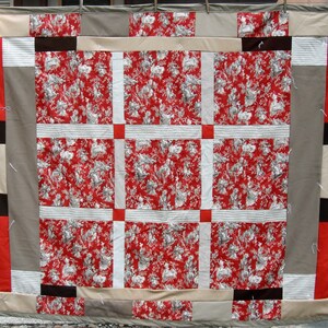 Toile Quilt/unique Bedding/patchwork Blanket/heavy Comforter/rustic ...