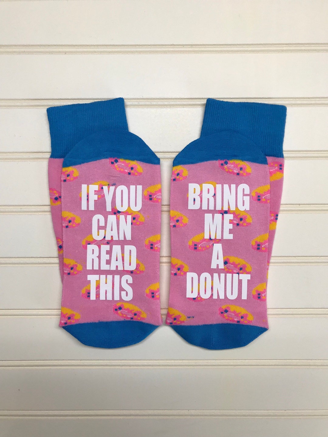 Funny Donut Socks, If You Can Read This Socks, Gag Gift, Birthday Gift ...