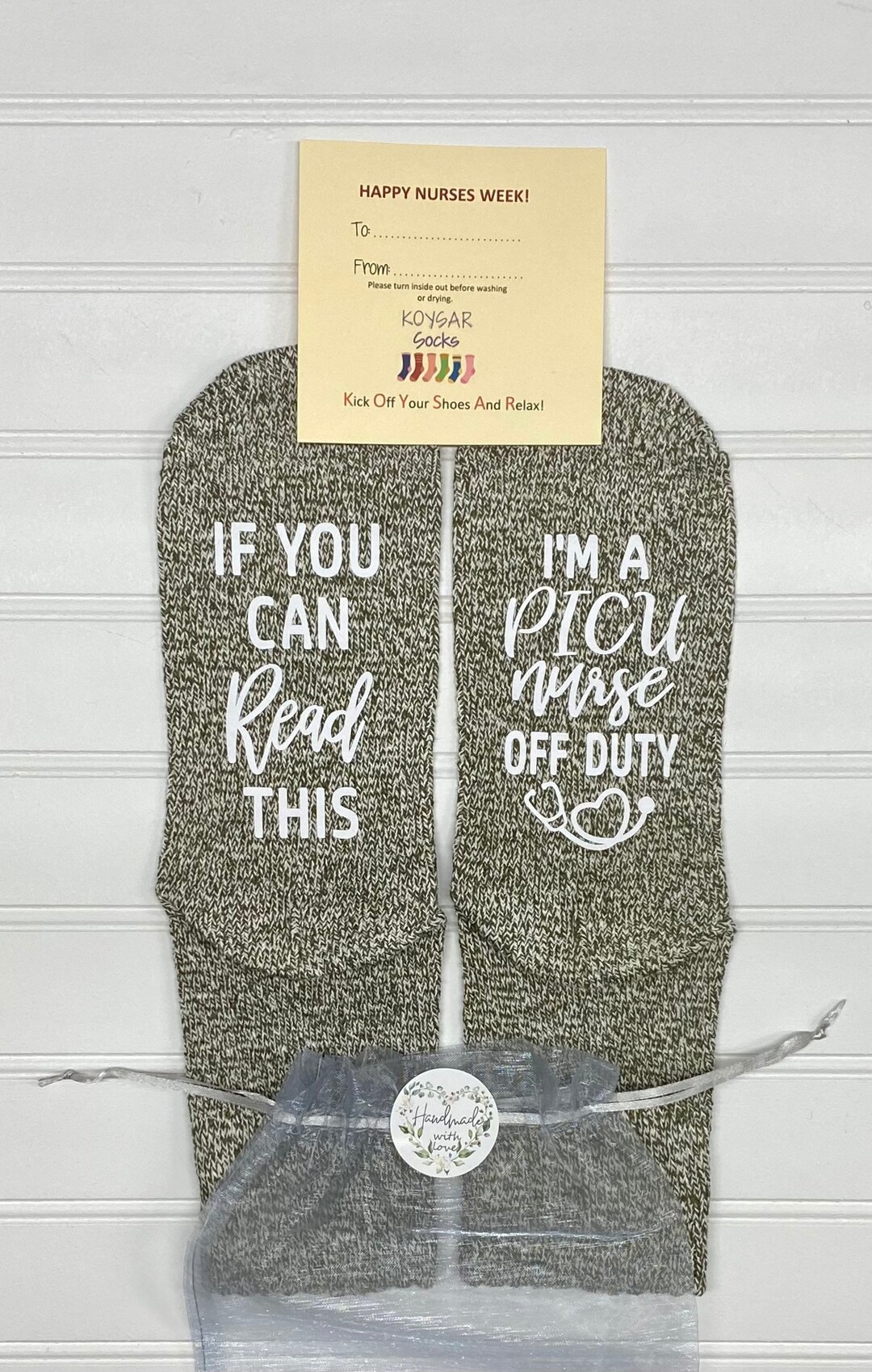 PICU Nurse Gift Socks, , If You Can Read This Socks, Nurse off Duty ...
