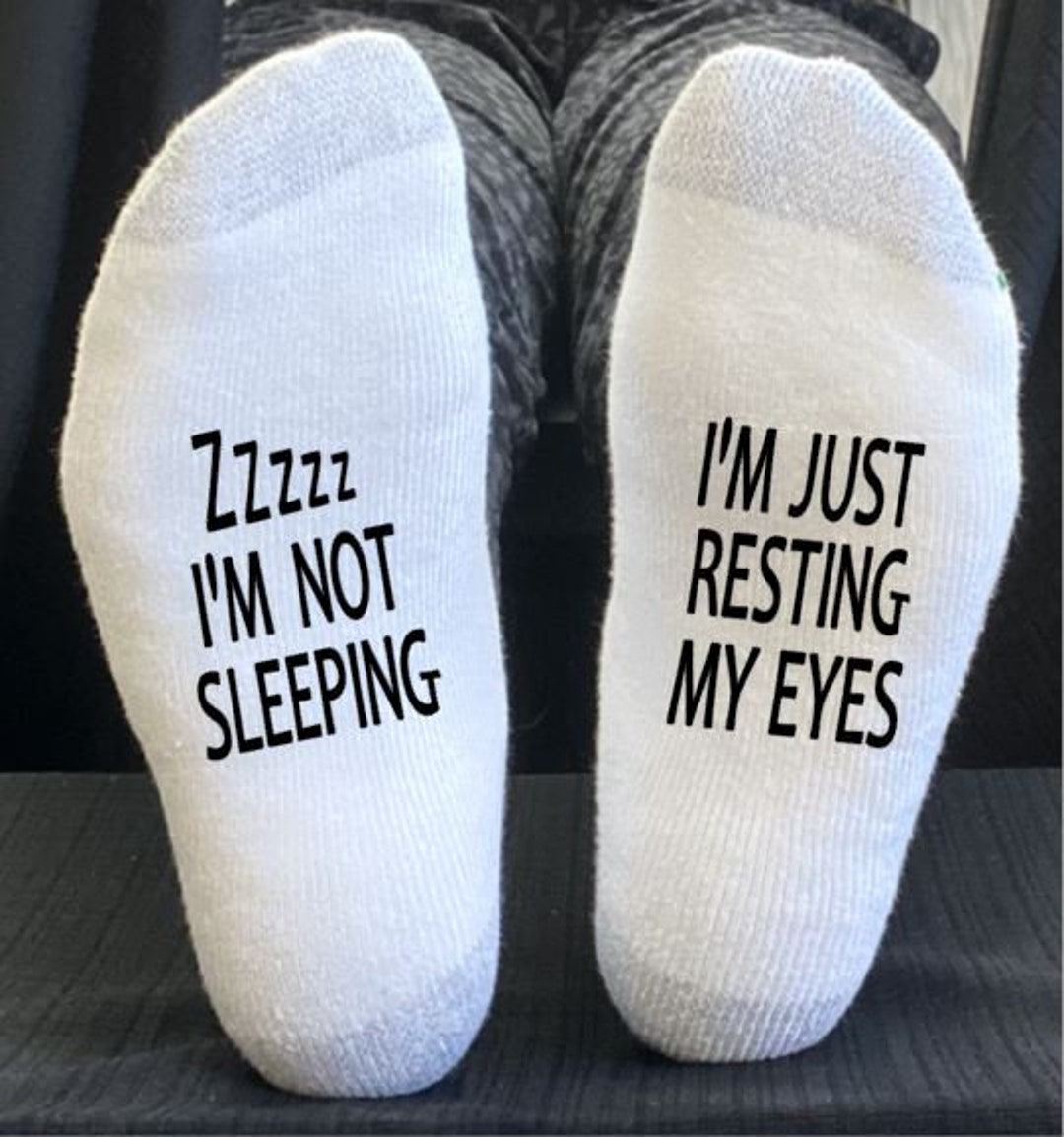 S, I'm Just Resting My Eyes, I'm Not Sleeping, Dad Socks, , Funny Gift ...