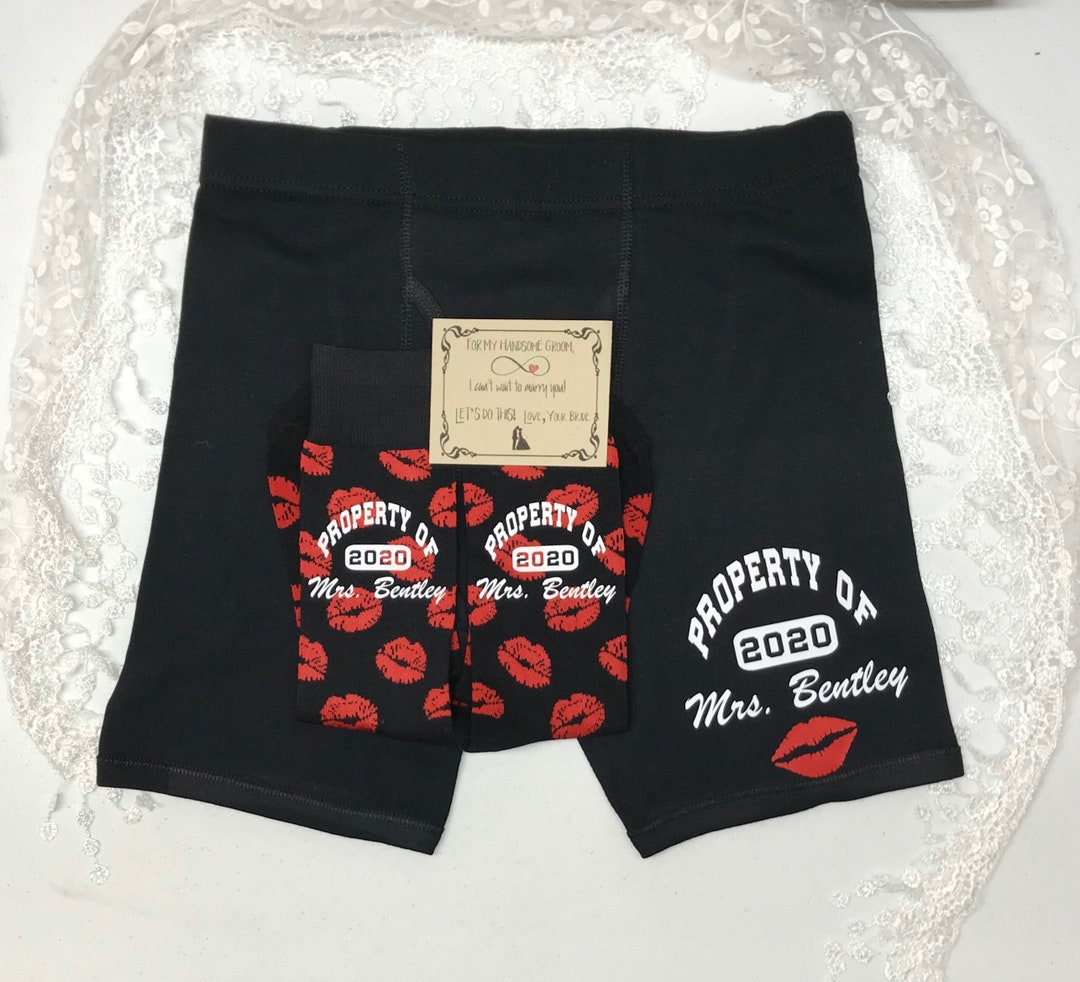 Personalized Mens Underwear, Groom Gift, Groom Underwear, Property of ...