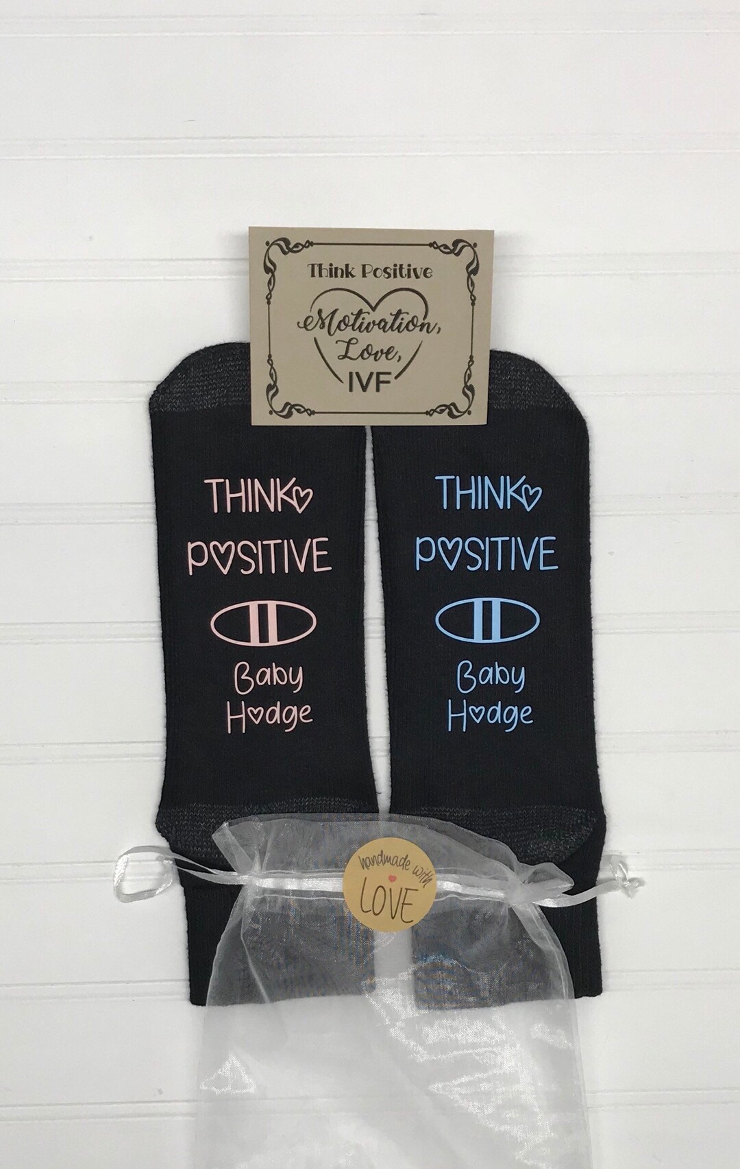 Personalized Fertility Socks, IVF, Gift Bag, Free LABEL, Gift Tag, IUI ...