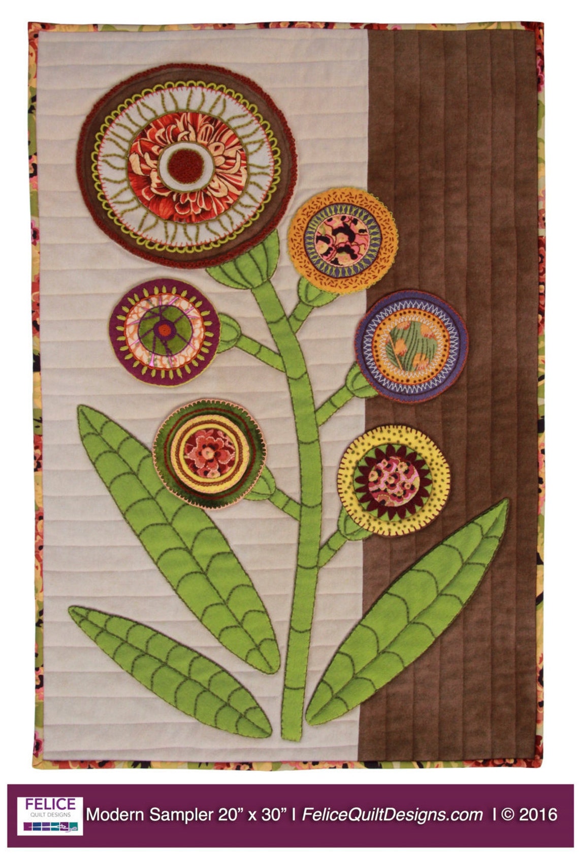 Modern Sampler Wool Applique & Embroidery Wall Quilt Pattern - Etsy