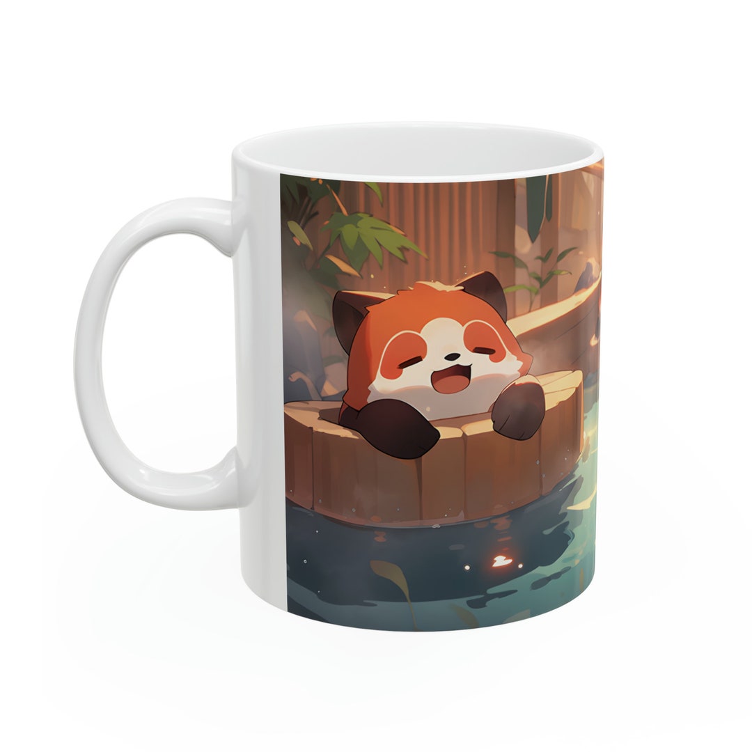 Red Pandas Bathhouse Mug | Panda Anime Cup | Cute Animals Mug | Gift ...