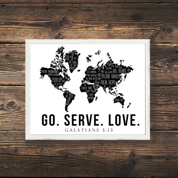 Christian World Map - Etsy